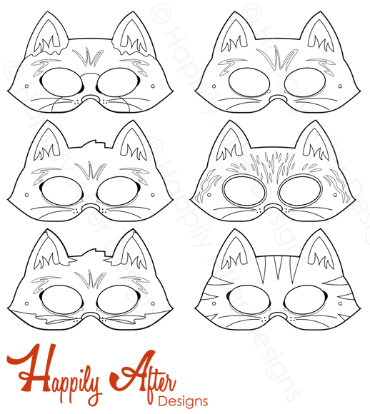 Realistic Cat Mask Printable